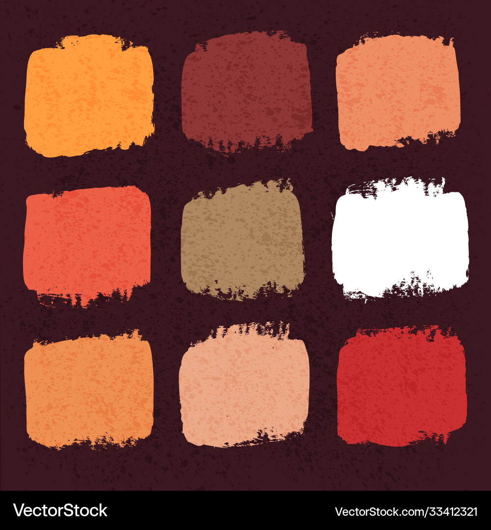 Grunge ink hand-drawn colorful squares Royalty Free Vector