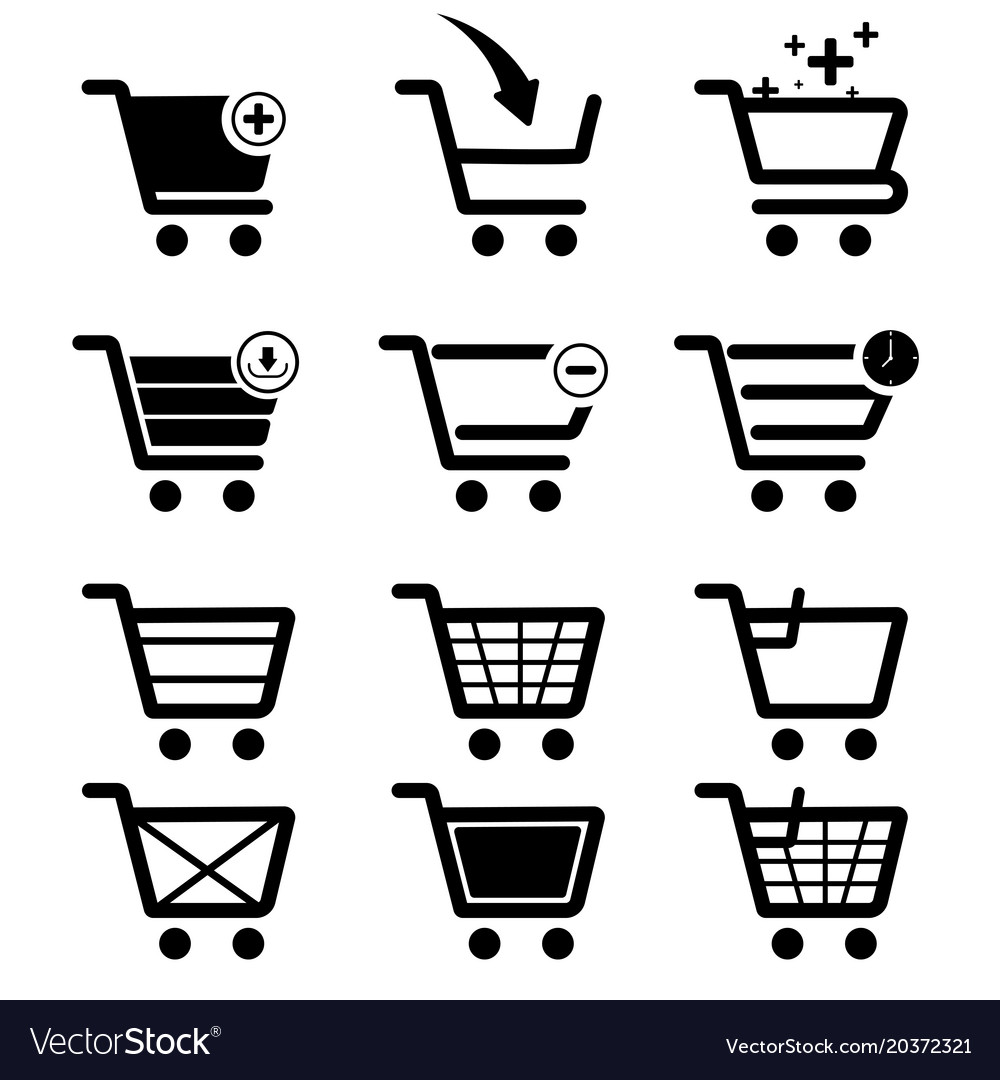 Icon set add to cart shoping Royalty Free Vector Image