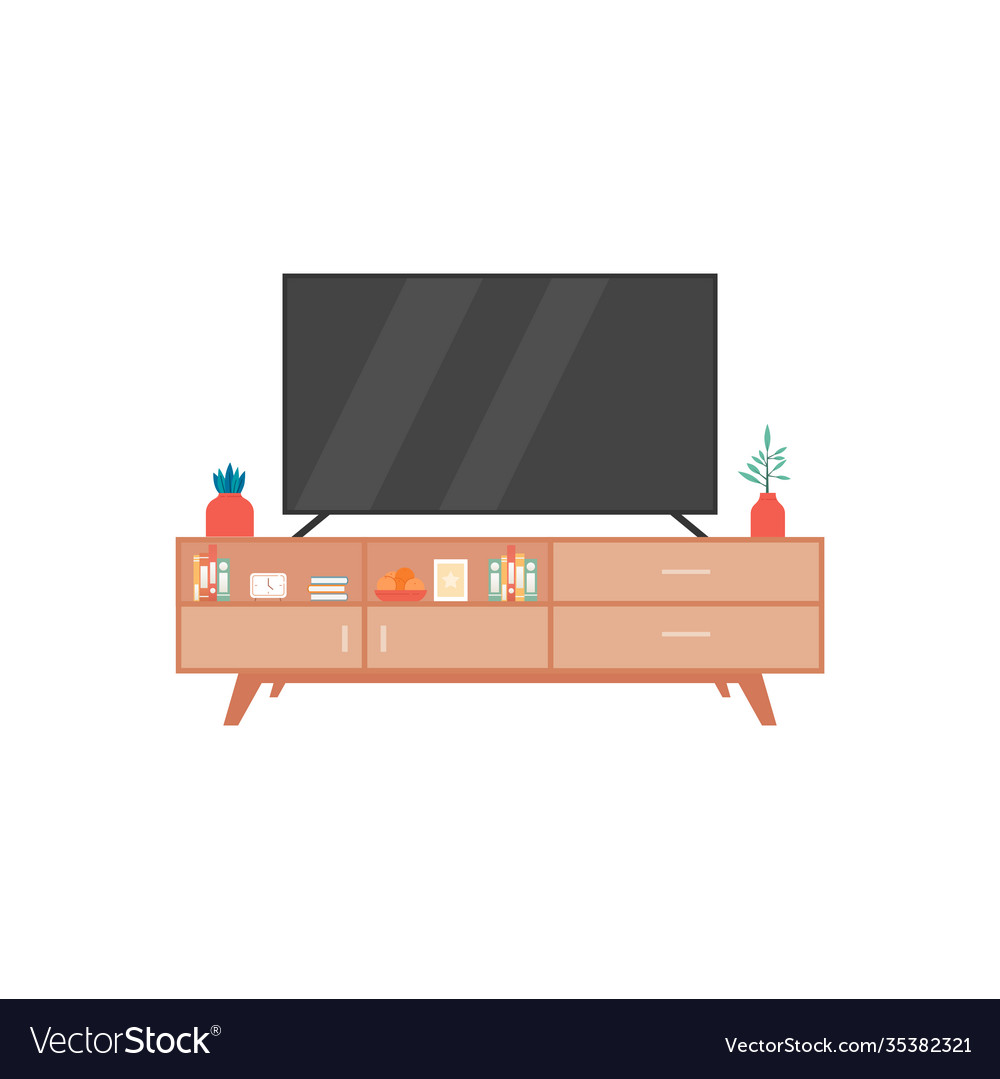 Isolated tv table Royalty Free Vector Image - VectorStock