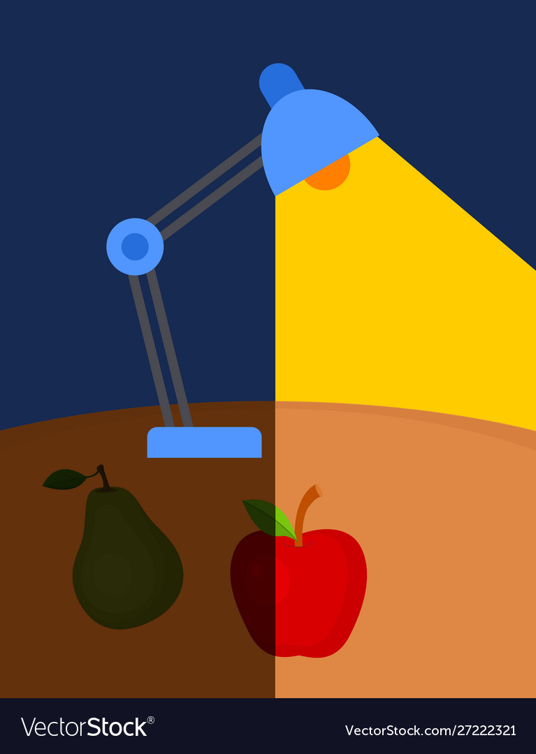 Lamp lighting at table Royalty Free Vector Image