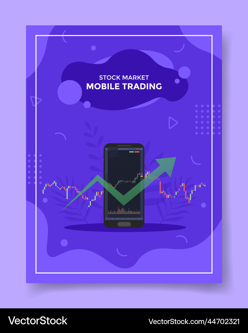 Mobile stock market trading concept for template Vector Image