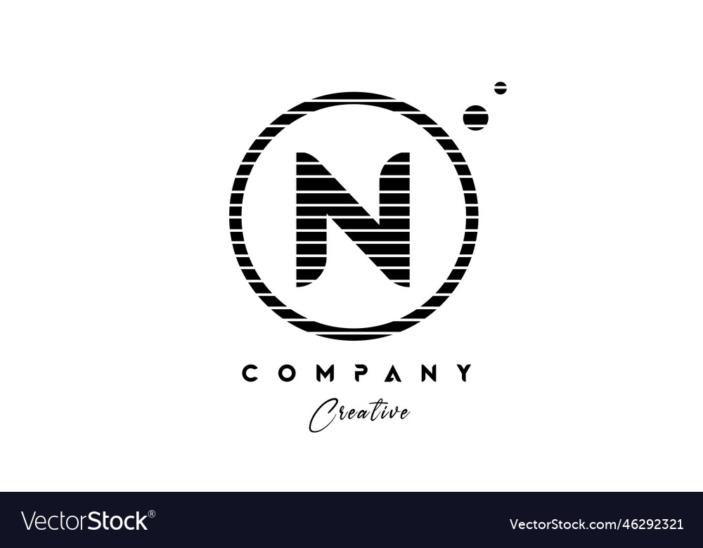 N alphabet letter logo icon design with line Vector Image