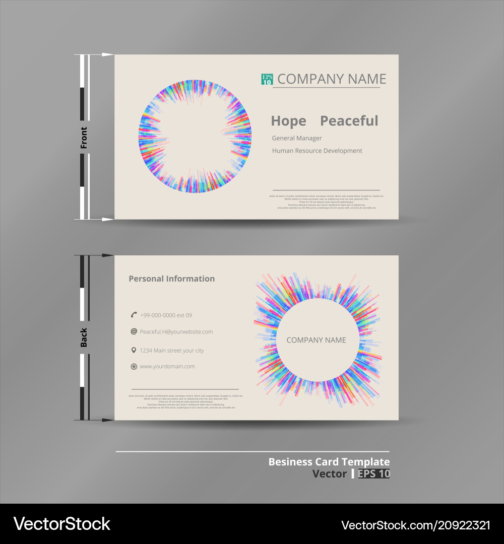 Name card of colorful stripe line pattern Vector Image