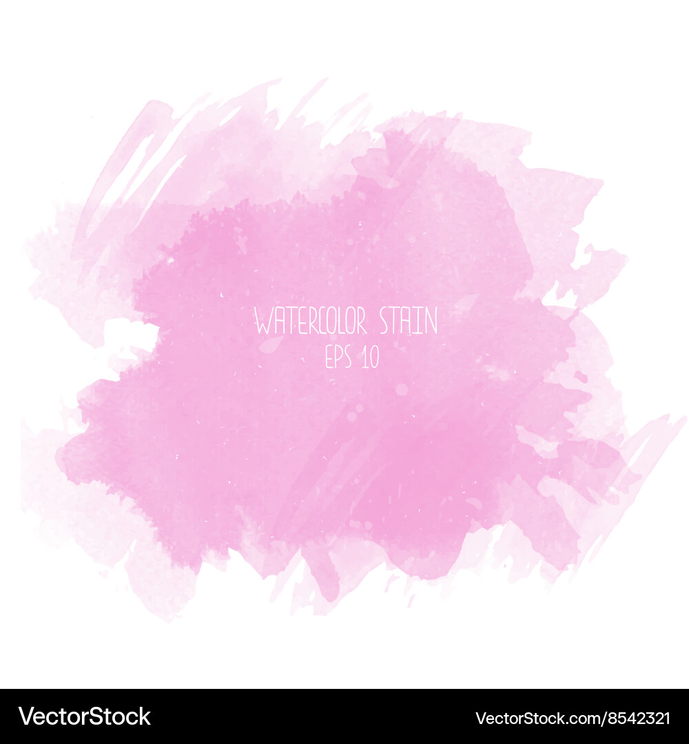 Pink watercolor stain on white background Vector Image