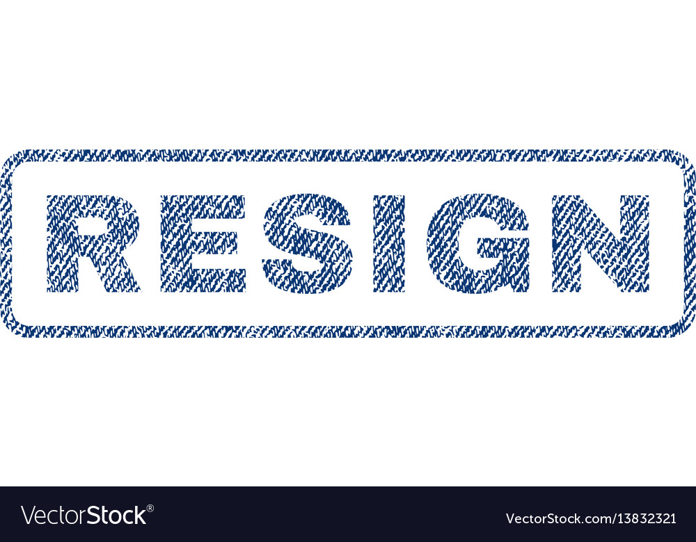 Resign textile stamp Royalty Free Vector Image