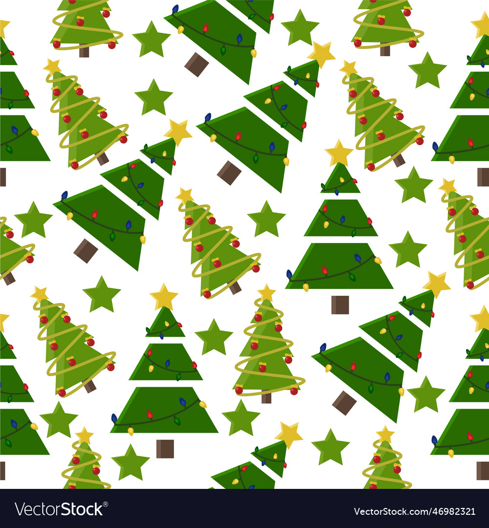 Seamless pattern with abstract christmas trees Vector Image