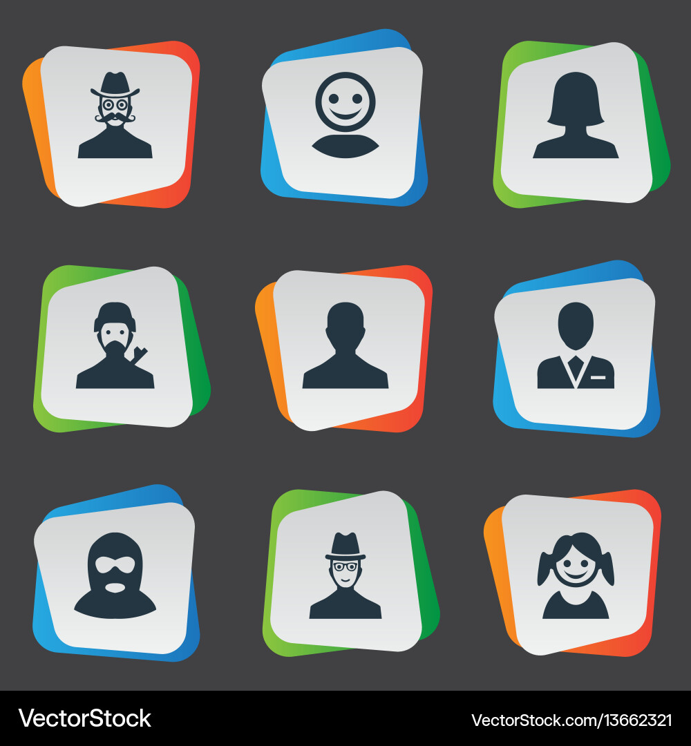 Set of simple avatar icons Royalty Free Vector Image