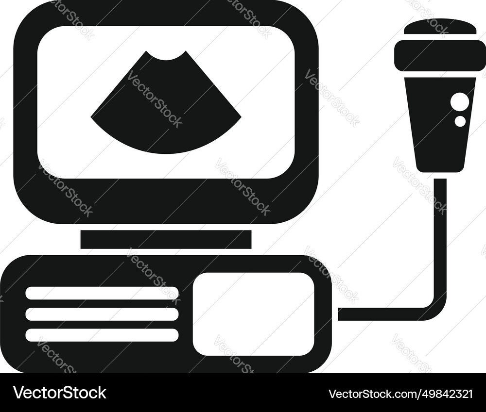 Sonogram monitor icon simple sonograph Royalty Free Vector