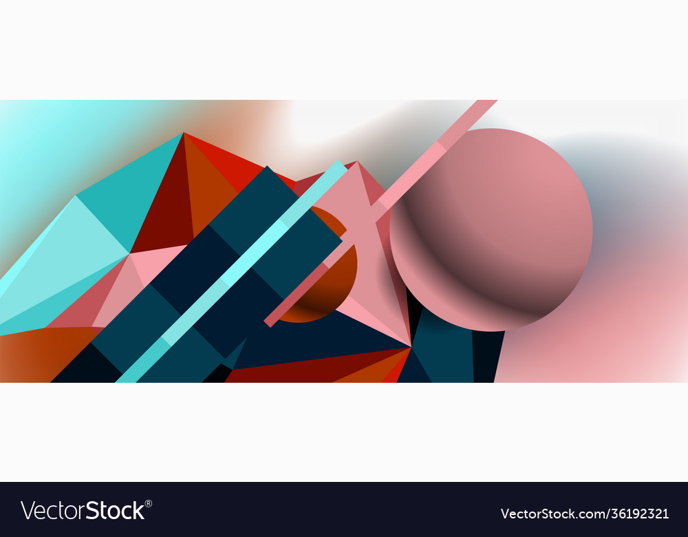 Trendy 3d geometric composition design template Vector Image