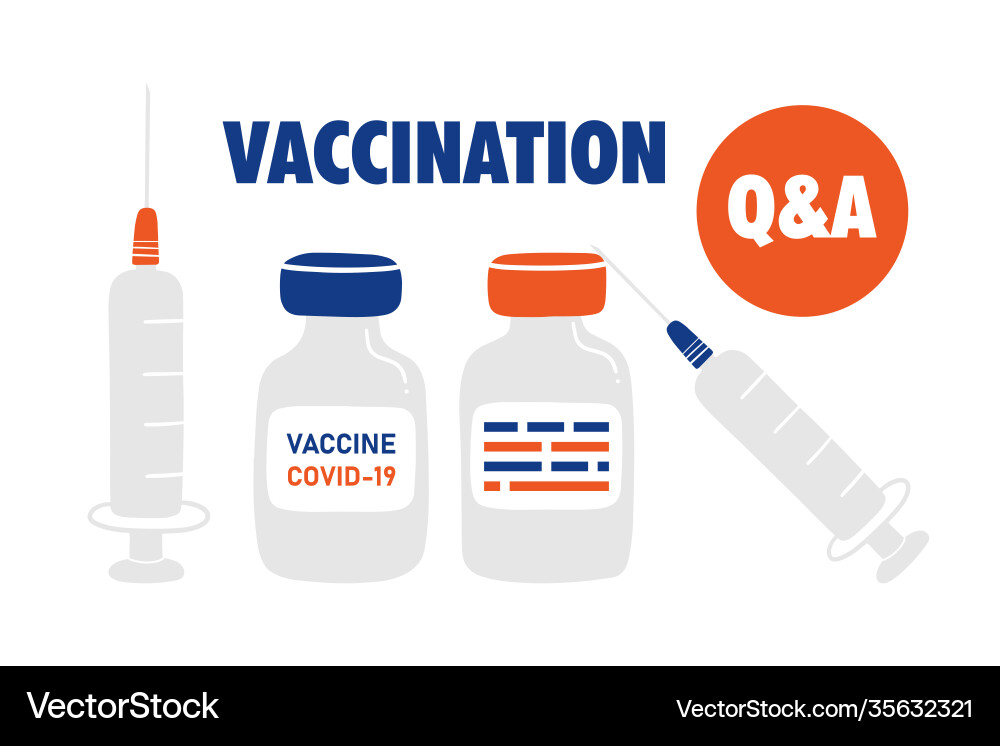 Vaccination card with bottles vaccine syringes Vector Image