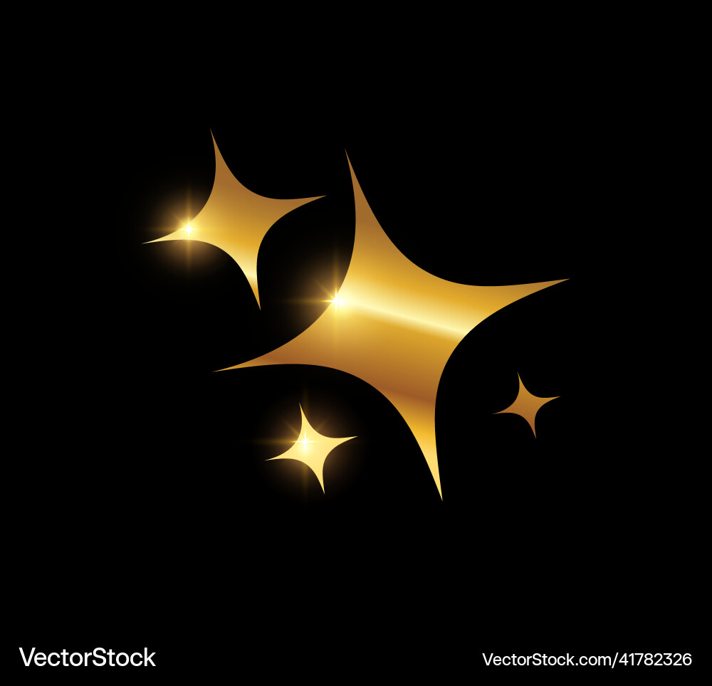 Golden shining star sign Royalty Free Vector Image