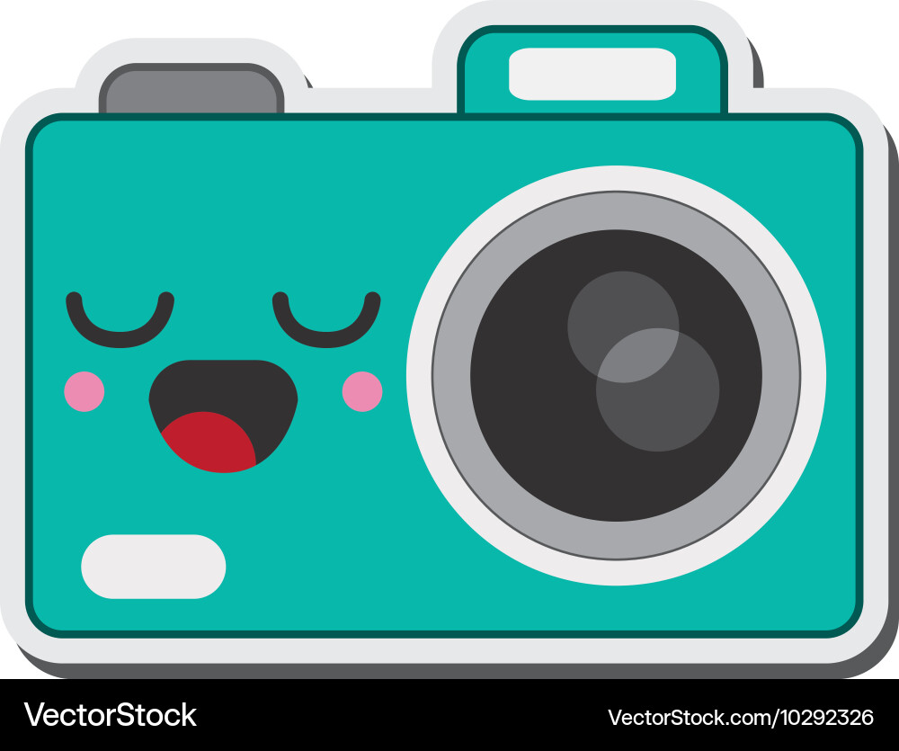 Kawaii photographic camera icon Royalty Free Vector Image