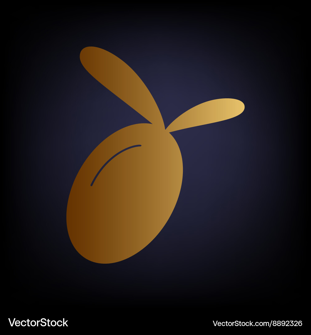 Olive sign golden style icon Royalty Free Vector Image