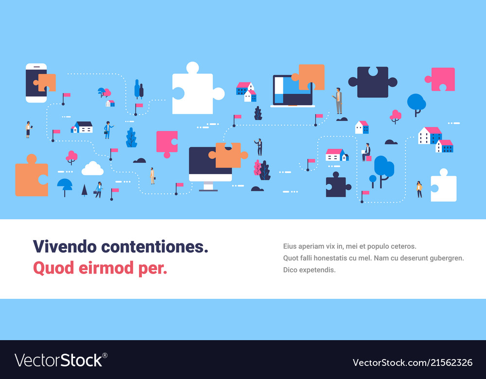 Puzzle pieces problem solution concept jigsaw Vector Image