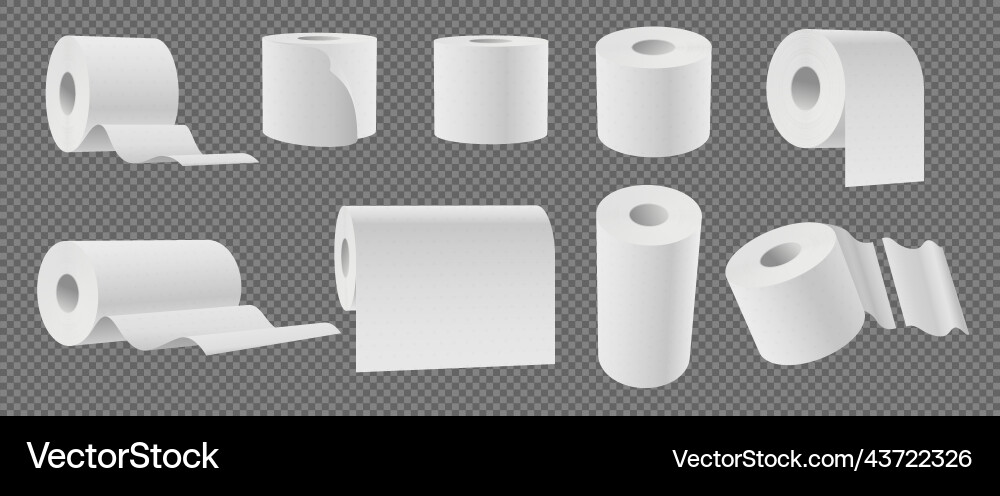 Realistic soft paper rolls 3d clean toilet tissue Vector Image