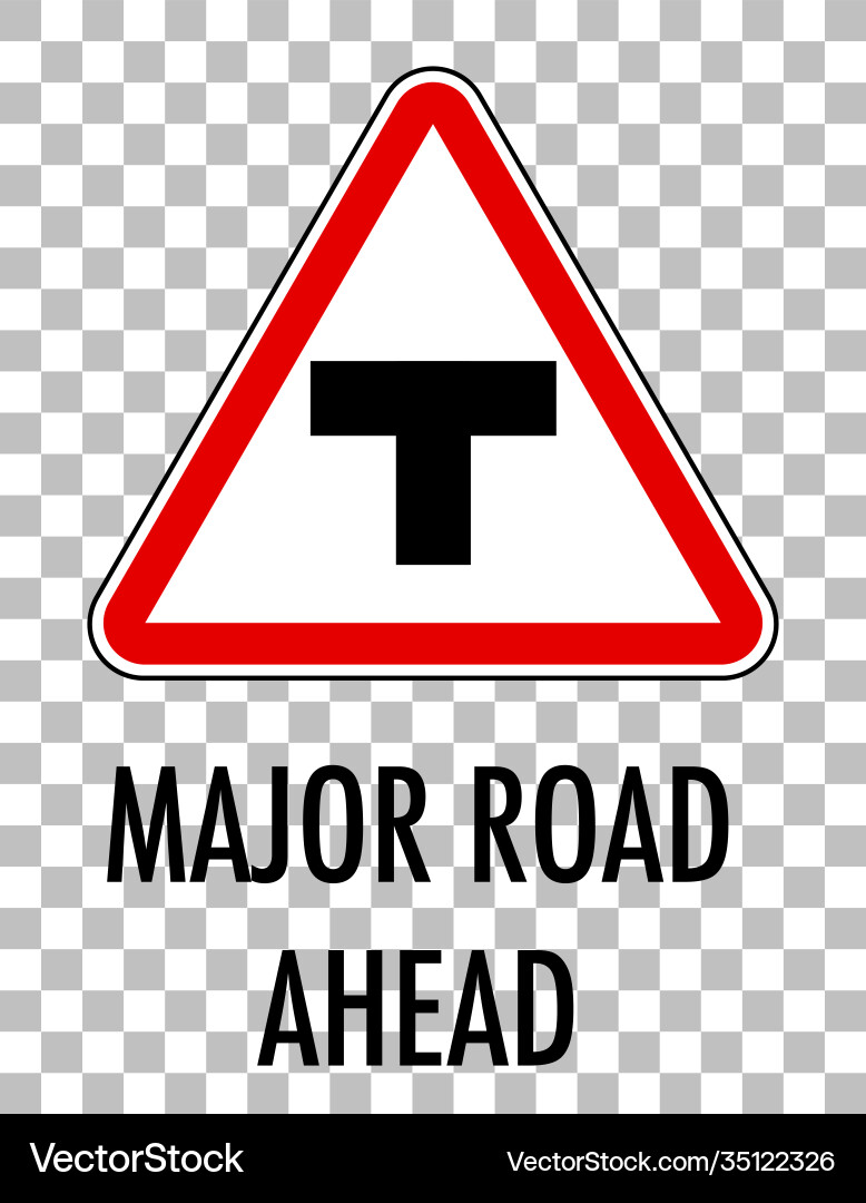 Red traffic sign on transparent background Vector Image
