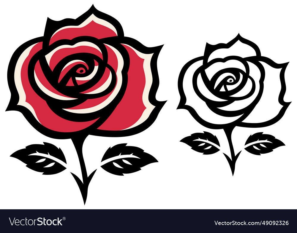 Rose flower symbol Royalty Free Vector Image - VectorStock