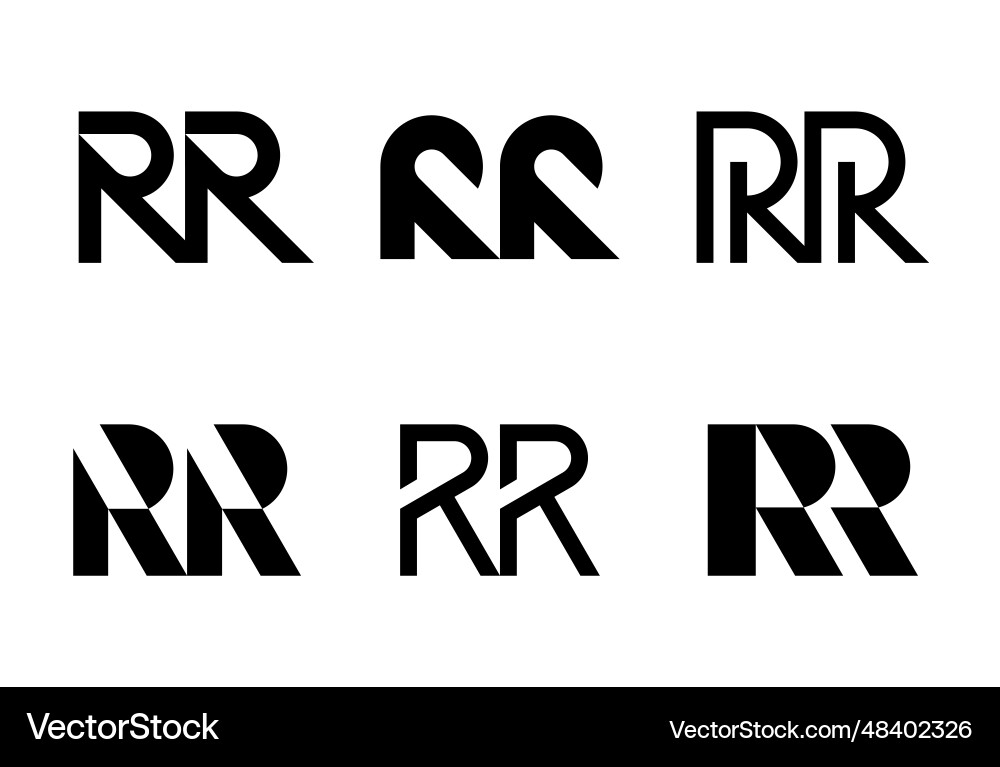 Set of letter rr logos Royalty Free Vector Image