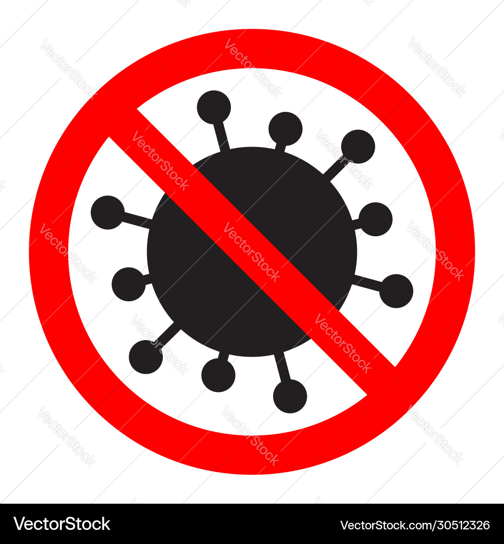 Stop virus prohibition sign infection protect Vector Image