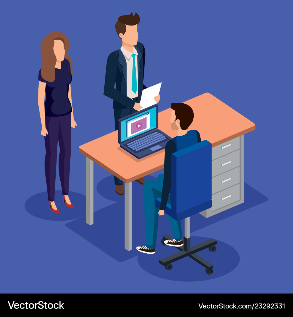 Business people in the workplace Royalty Free Vector Image