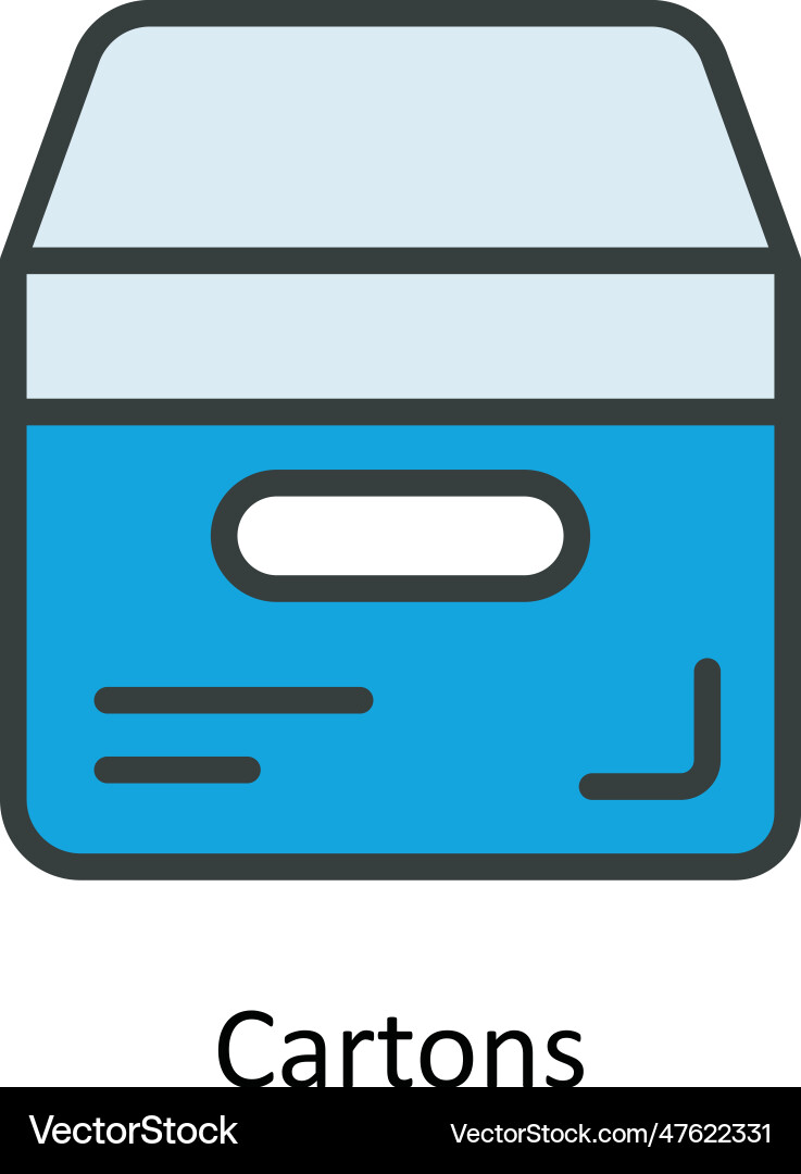 Cartons fill outline icon design Royalty Free Vector Image