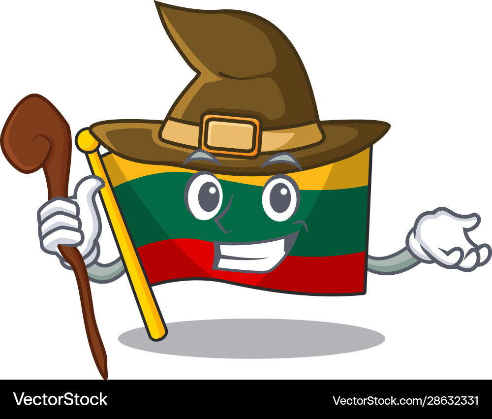 Cartoon mascot style flag lithuania dressed Vector Image