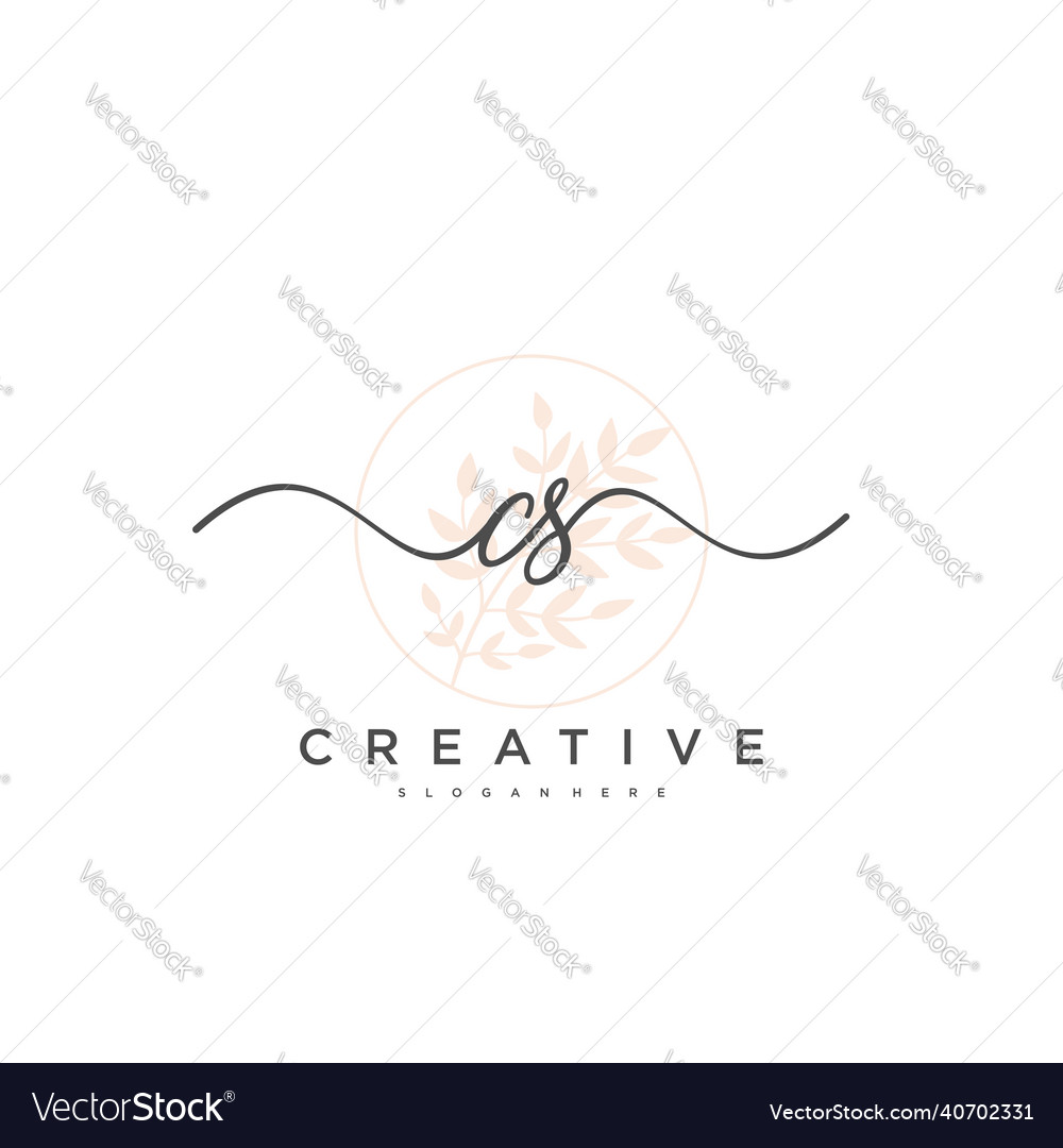 Cs initial handwriting minimalist geometric logo Vector Image Cs initial handwriting minimalist geometric logo Vector Image