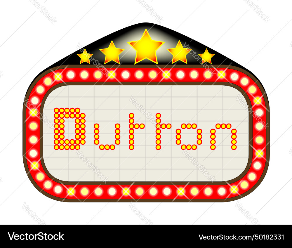Dutton name movie theatre marquee Royalty Free Vector Image