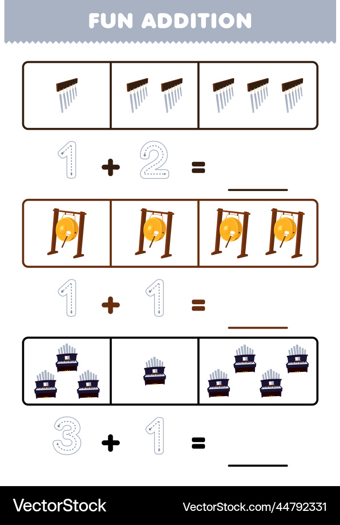 Education game for children fun addition Vector Image