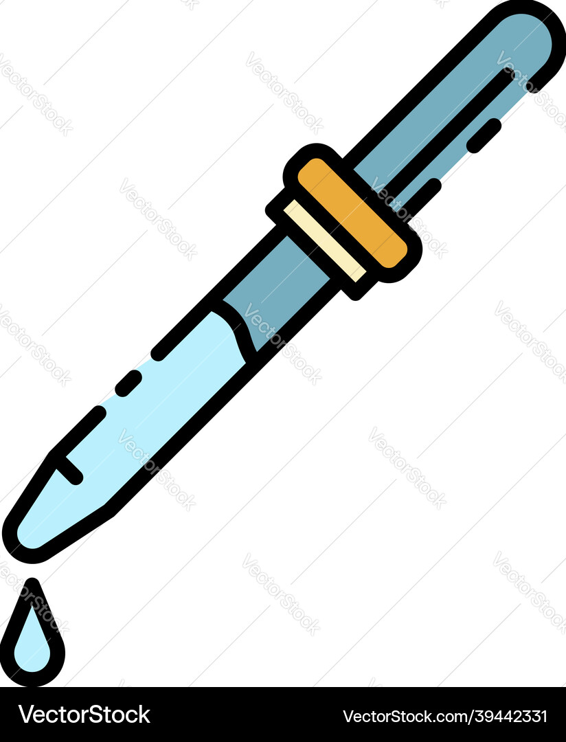 Eye dropper icon color outline Royalty Free Vector Image