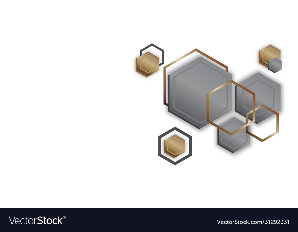 Hexagonal gold background Royalty Free Vector Image