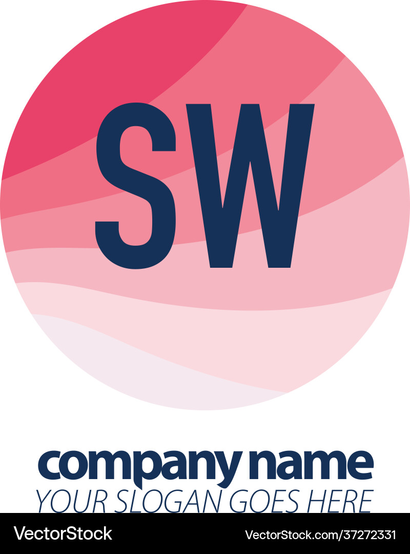 Initial letter sw colorful circle logo design Vector Image