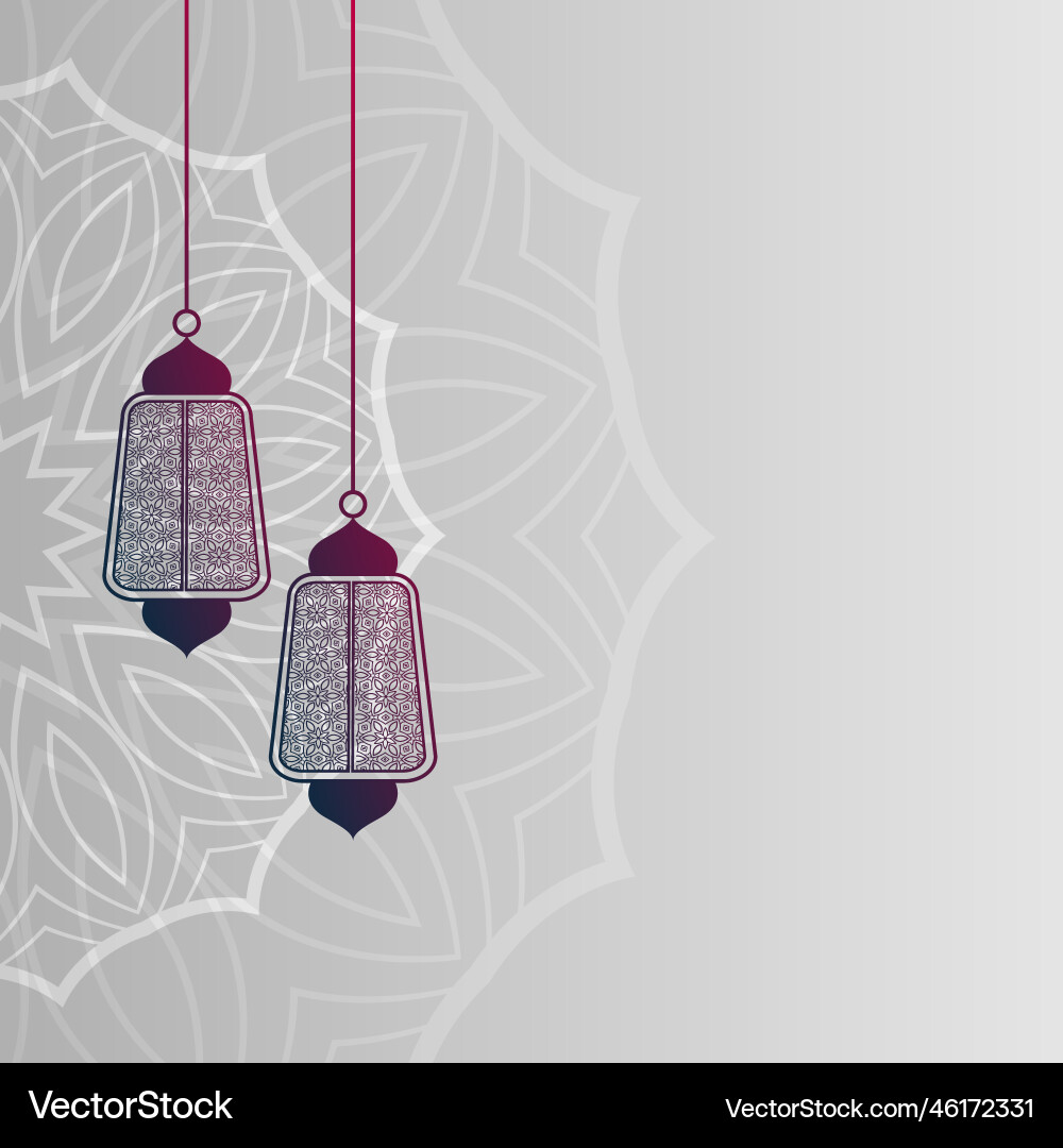 Islamic lamps decoration background design Vector Image
