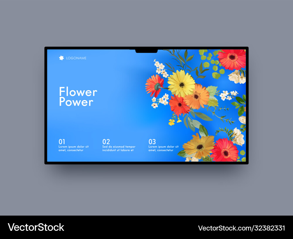 Nature power landing page design with gerbera Vector Image