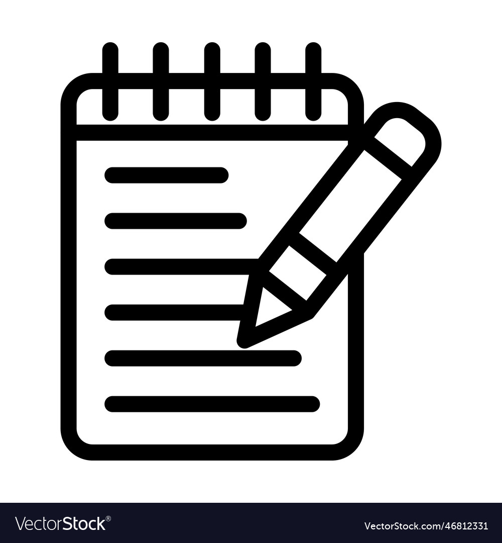 Note thick line icon for personal and commercial Vector Image