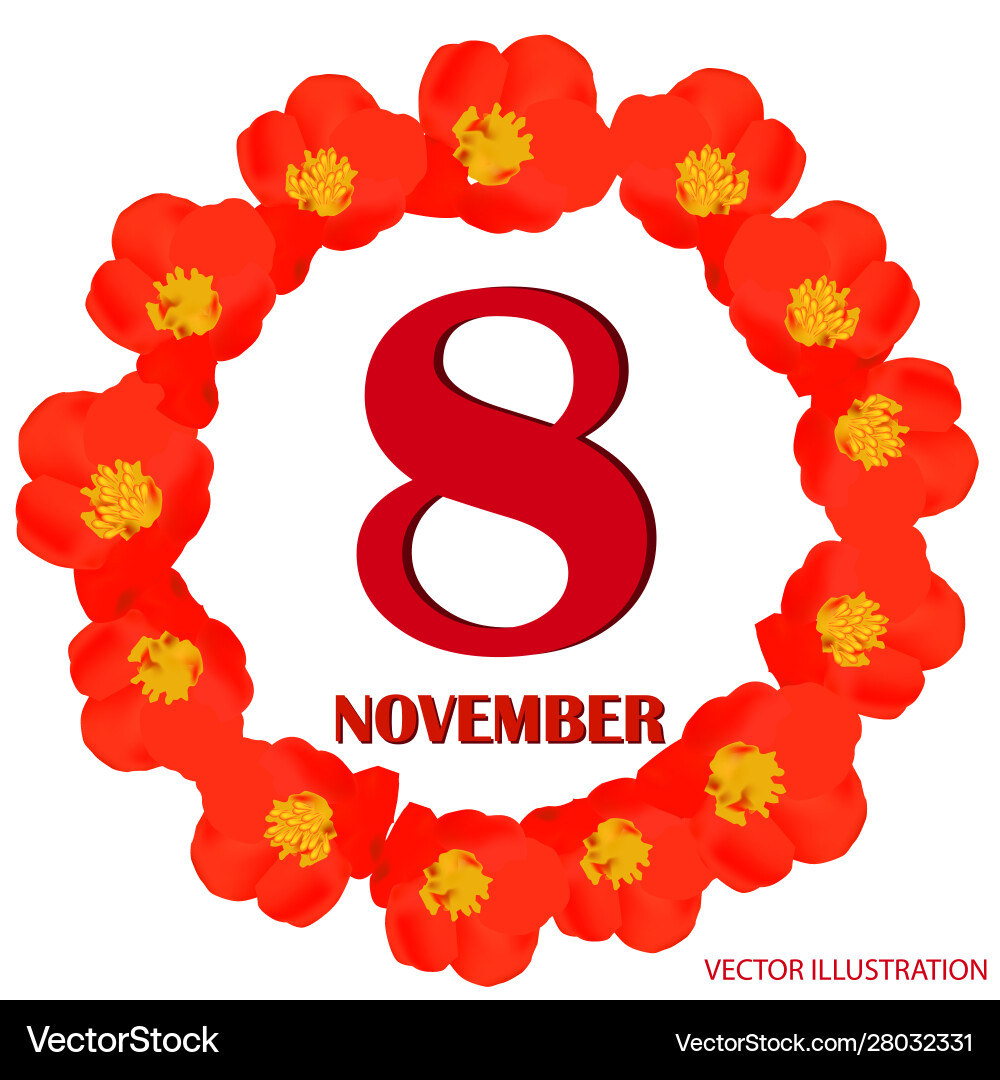 November 8 icon for planning important day Vector Image