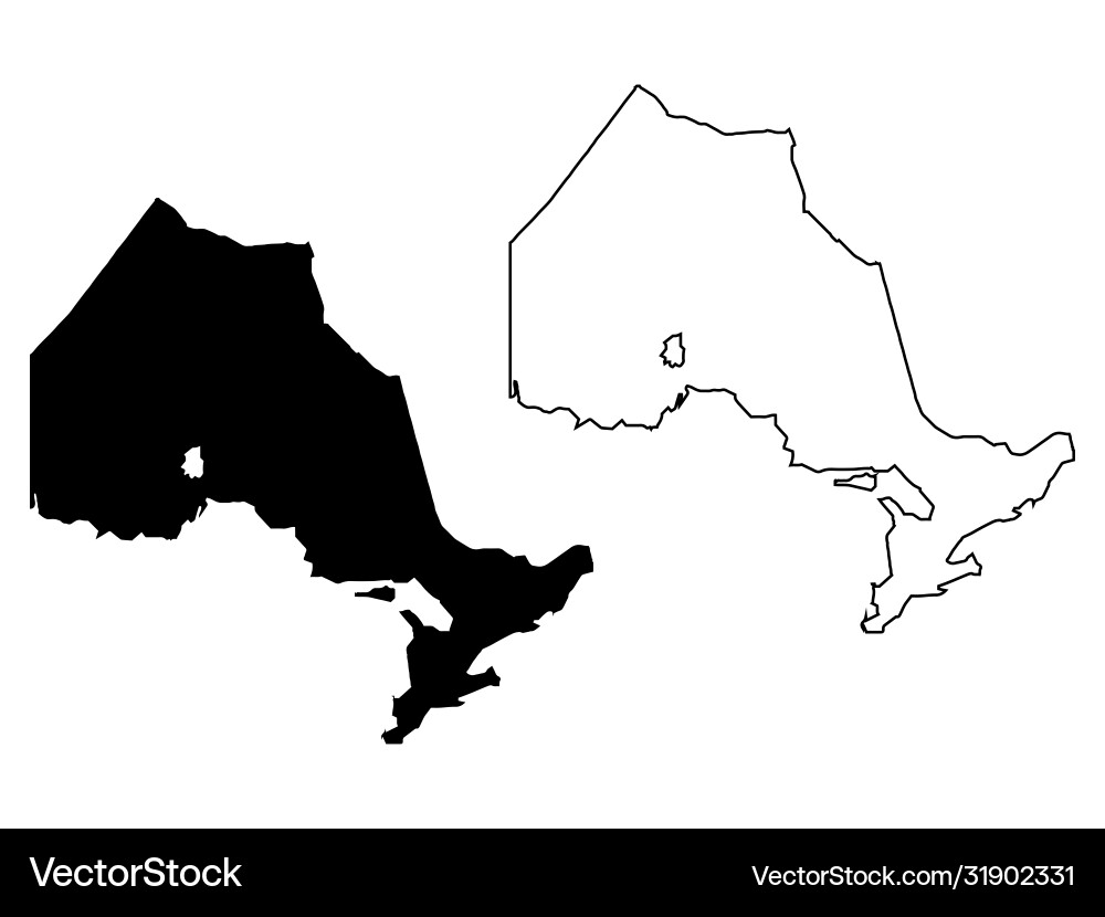 Ontario province and territory canada black Vector Image