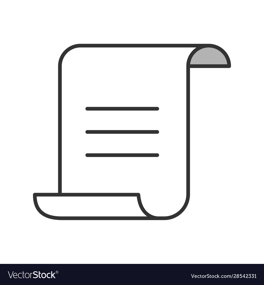 Paper scroll with text color icon Royalty Free Vector Image