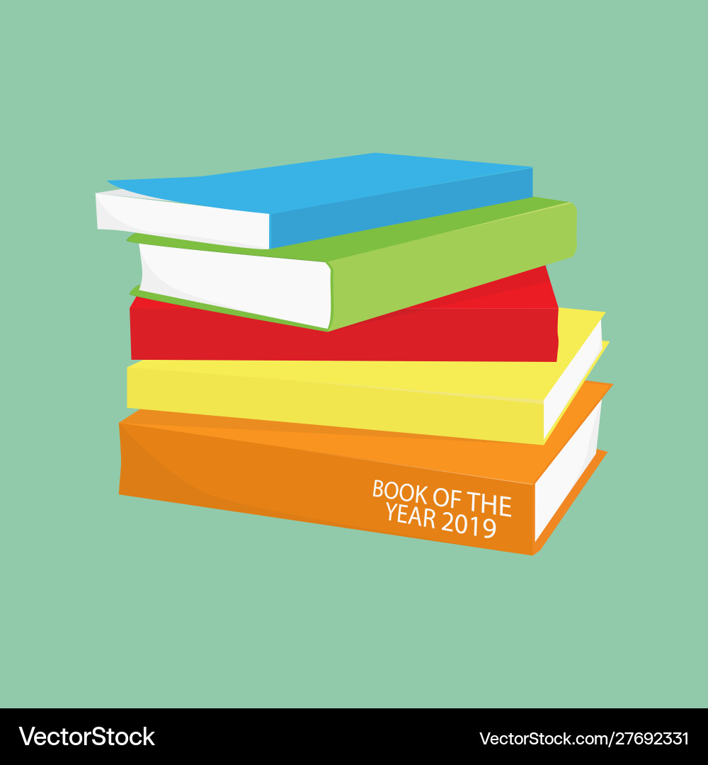 Reading concept pile books and opened book Vector Image