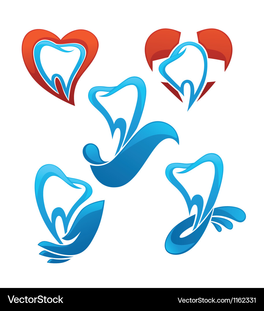 Safe your teeth medical icons Royalty Free Vector Image