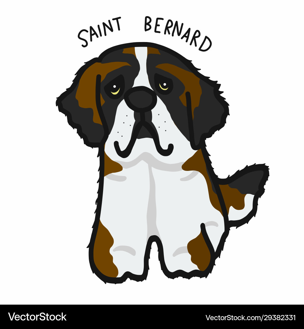 Saint bernard dog cartoon Royalty Free Vector Image