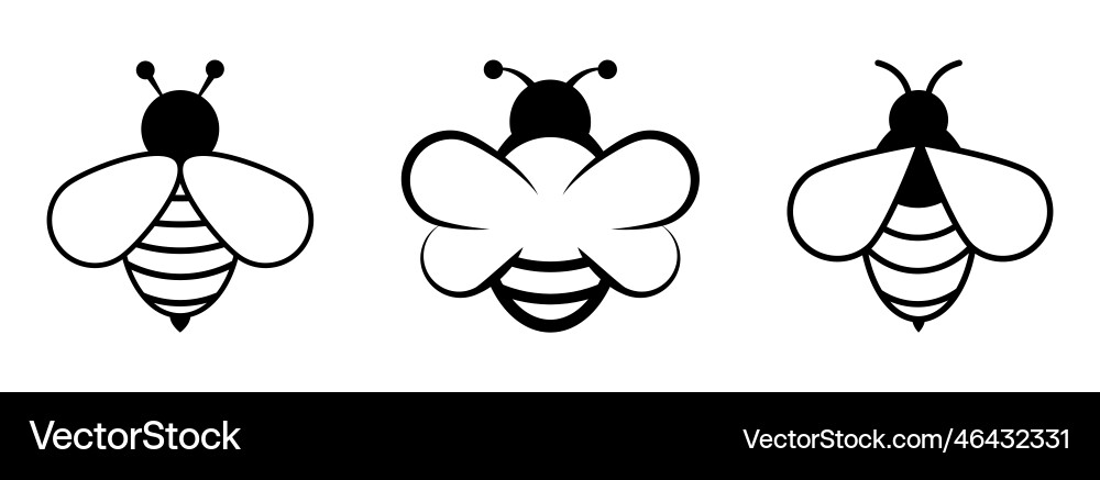 Set of bee icons Royalty Free Vector Image - VectorStock