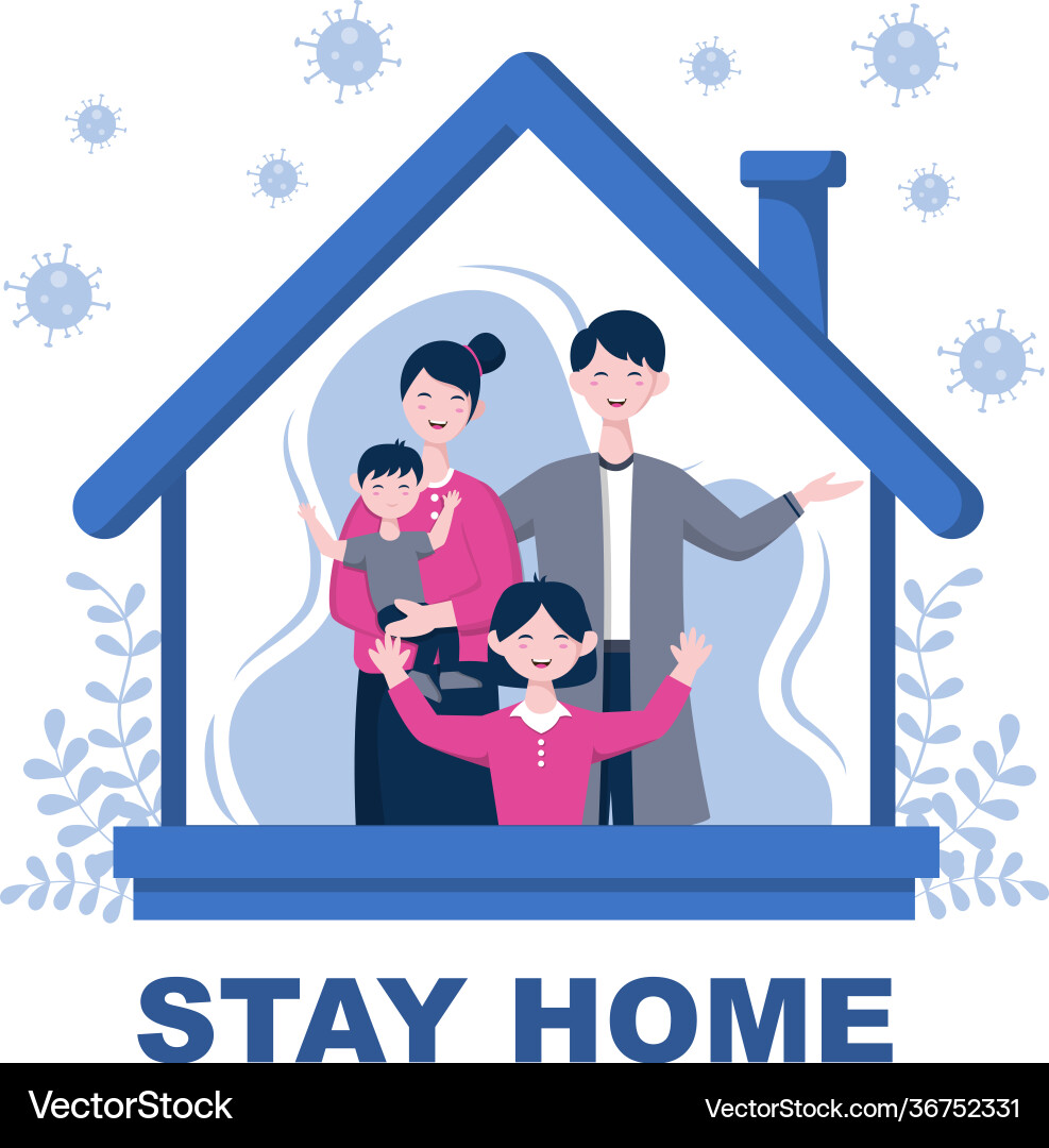 Stay at home for quarantine or self isolation Vector Image