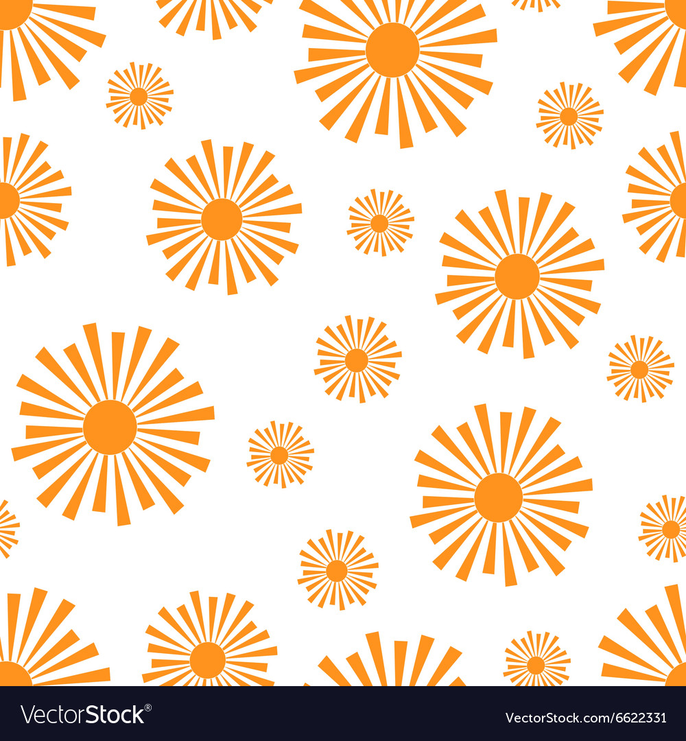 Stylized orange sun rays pattern Royalty Free Vector Image