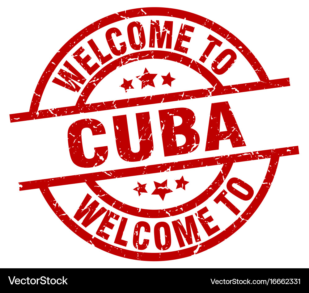 Welcome to cuba red stamp Royalty Free Vector Image