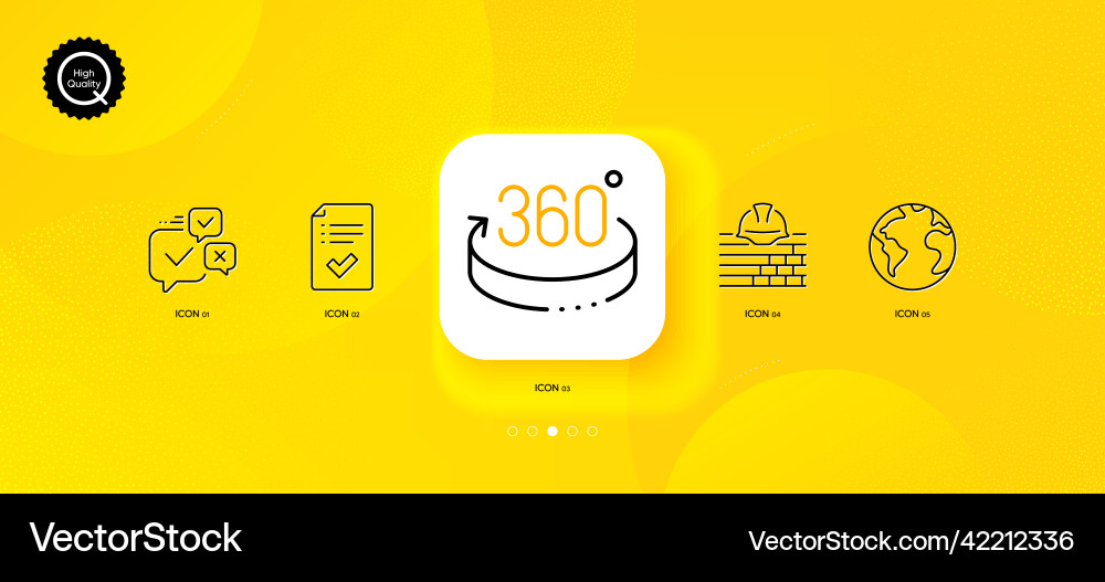360 degrees build and approved checklist minimal Vector Image