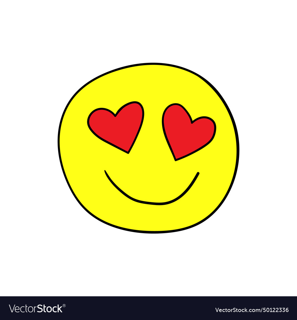 A loving emoticon with heart-shaped eyes love Vector Image