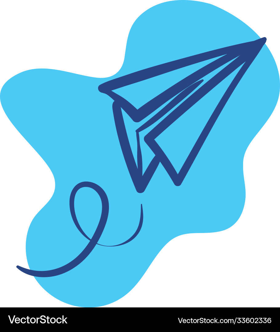 Airplane paper flying line style icon Royalty Free Vector
