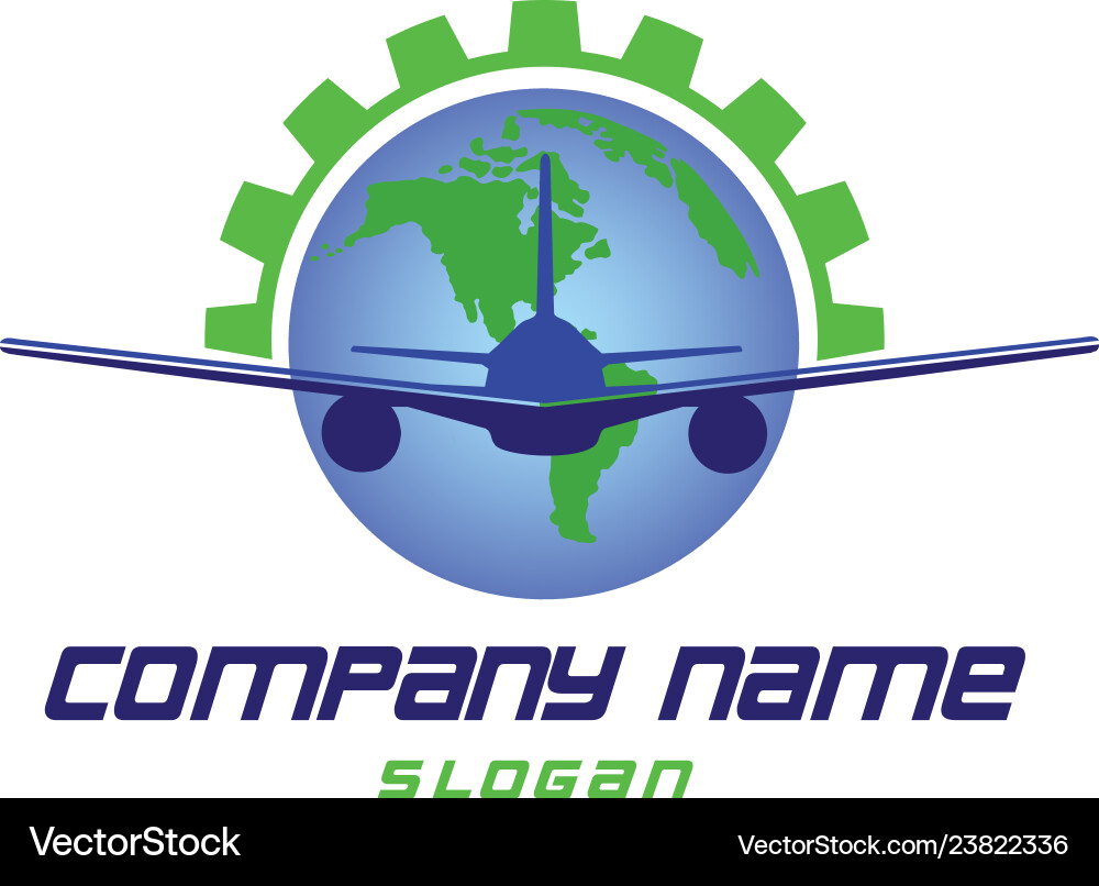 Airplane world logo Royalty Free Vector Image - VectorStock