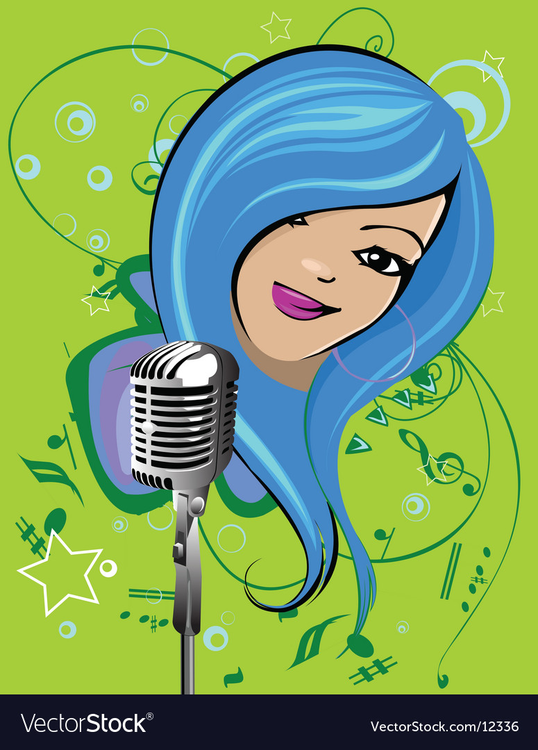 Cartoon Singer Royalty Free Vector Image Vectorstock